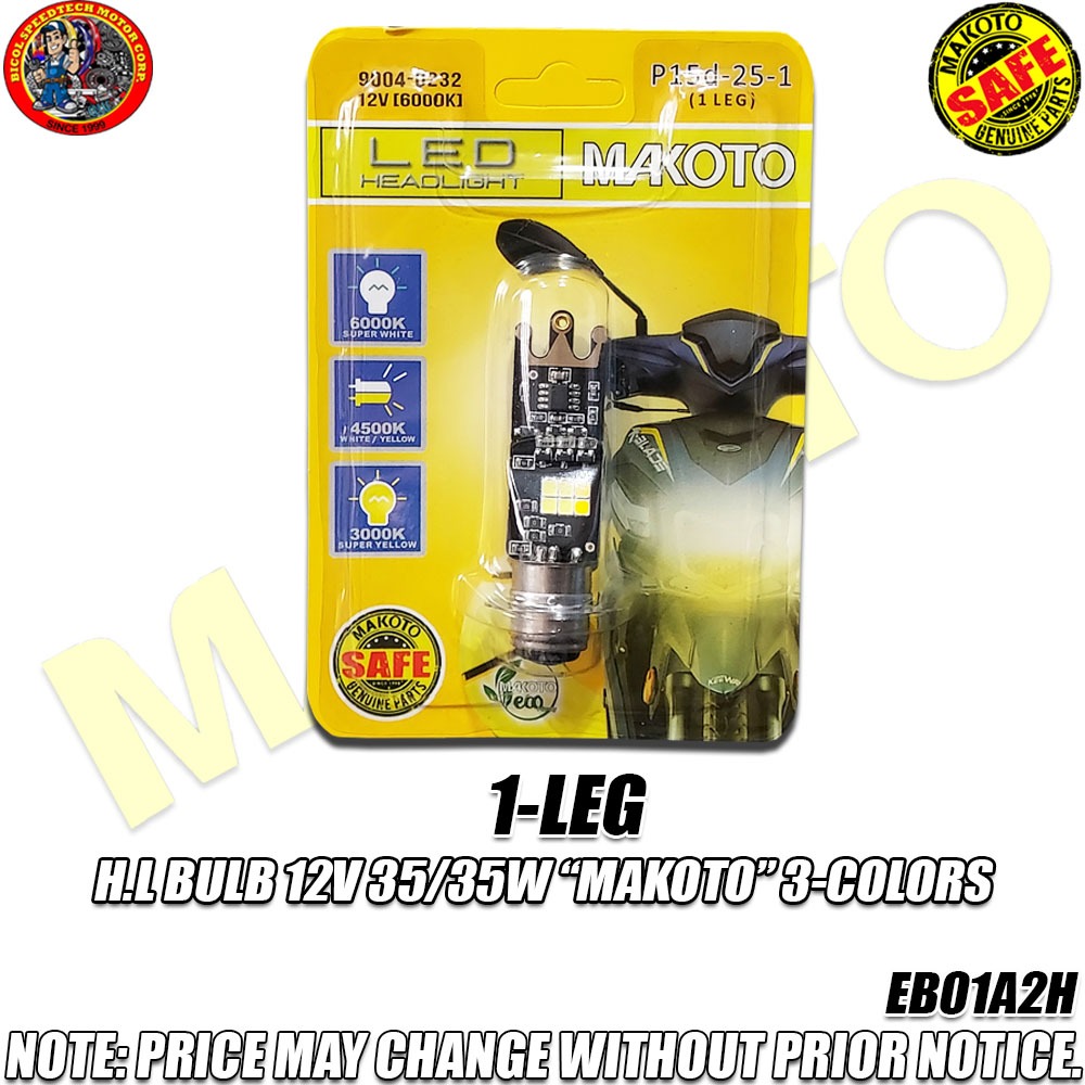 1-LEG H.L BULB 12V 35/35W "MAKOTO" 3-COLORS (EB01A2H) | Shopee Philippines