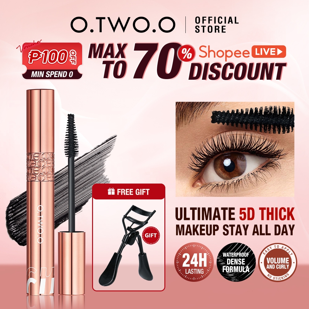 O.TWO.O Mascara with Eyelash Curler Volume Waterproof Non-Smudging ...
