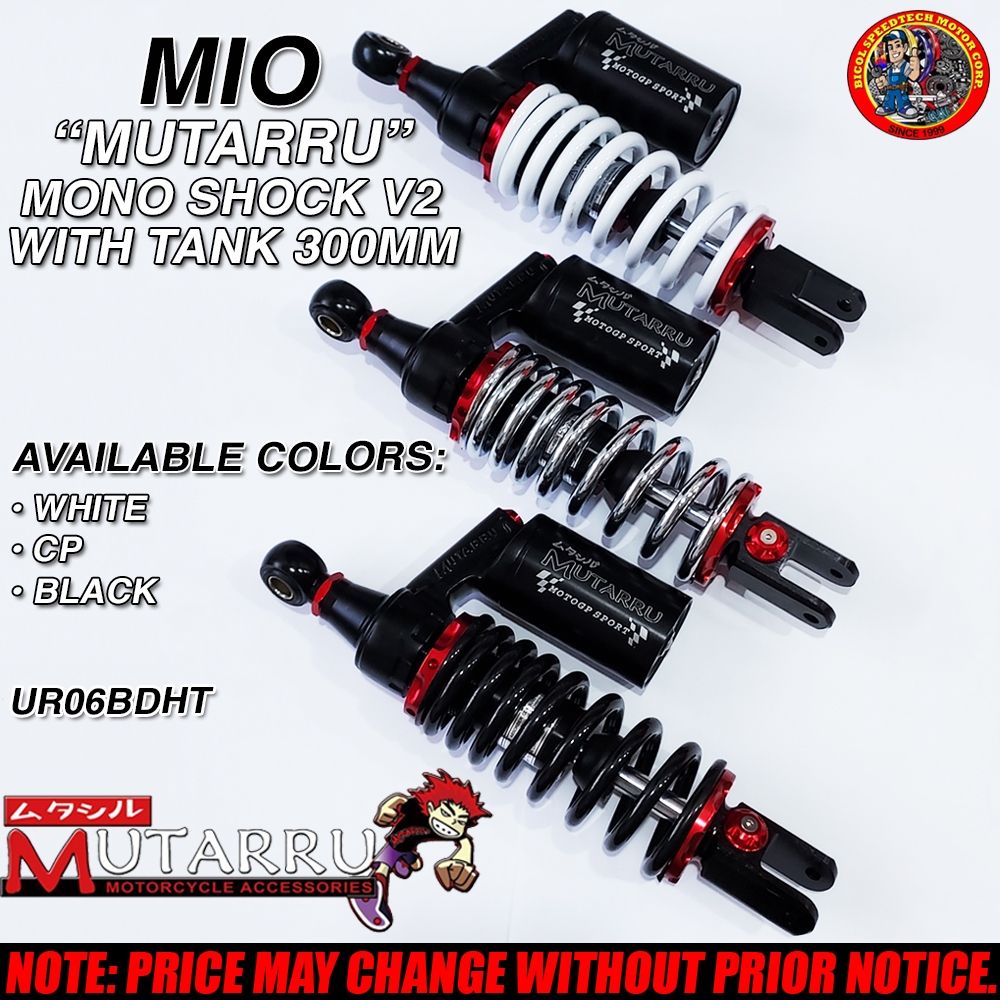 MIO/ CLICK "MUTARRU" MONO SHOCK V2 WITH TANK 300MM BLACK SERIES ...