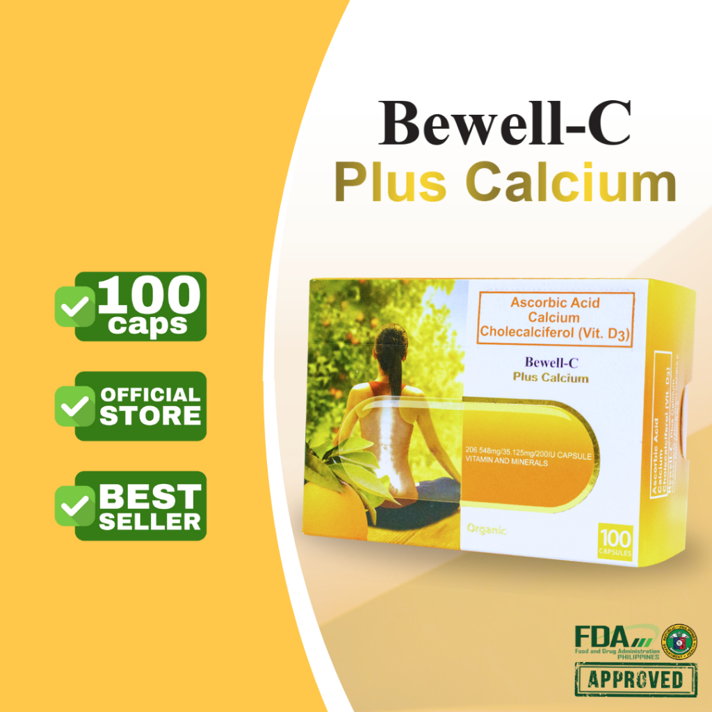 Bewell-C Plus CALCIUM 3 in 1 vitamin 1000mg 100 capsules | Shopee ...