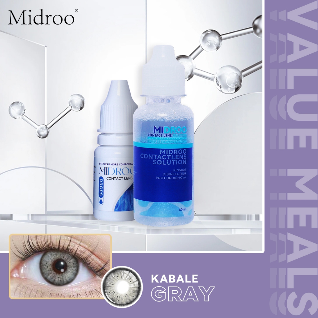 Midroo Fog Mountain Contact Lens With 60ml Solution+10ml Eyedrop Graded ...