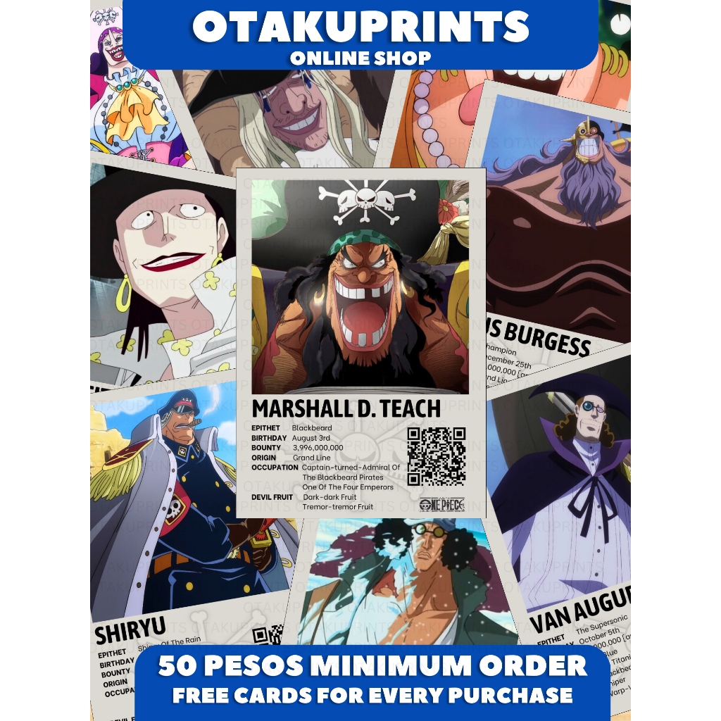 ONE PIECE - BLACKBEARD PIRATES Infocard Photocard - [SOLD PER PIECE ...