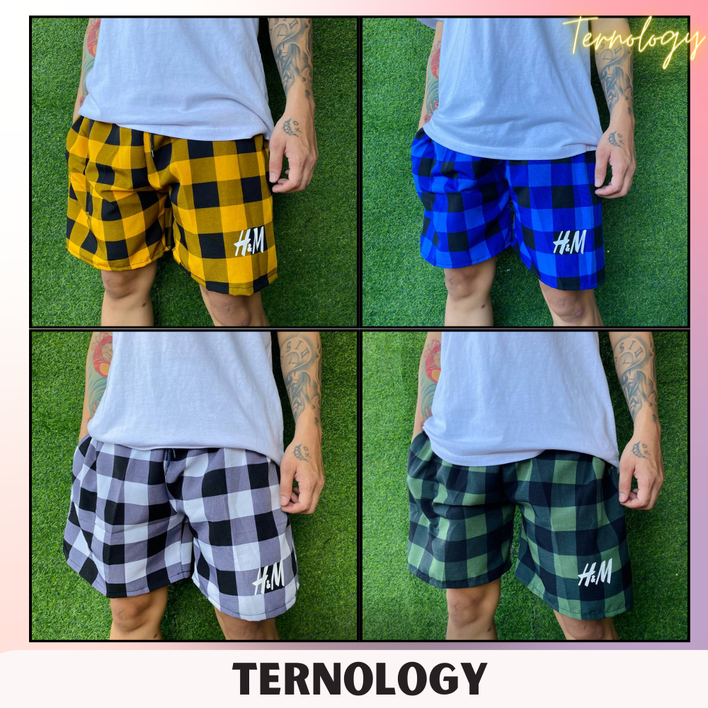 Checkered Taslan Short for Men with Side Pocket | Shopee Philippines