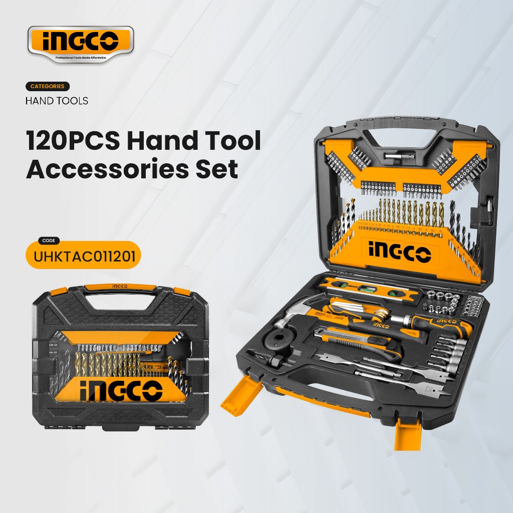 Ingco 120pcs Hand Tool Accessories Set UHKTAC011201 IHT | Shopee Philippines