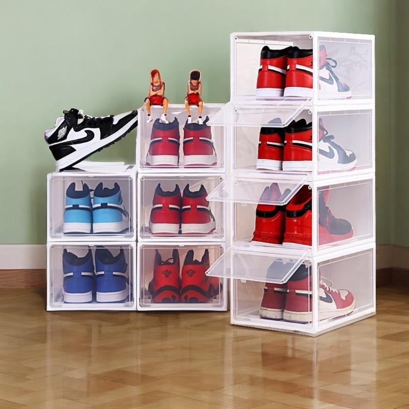 Shoe Box Organizer Basketball storage foldable cabinet Hard Plastic ...