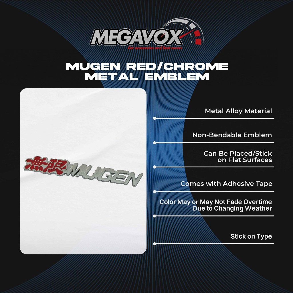 Mugen Red/Chrome Metal Emblem | Shopee Philippines