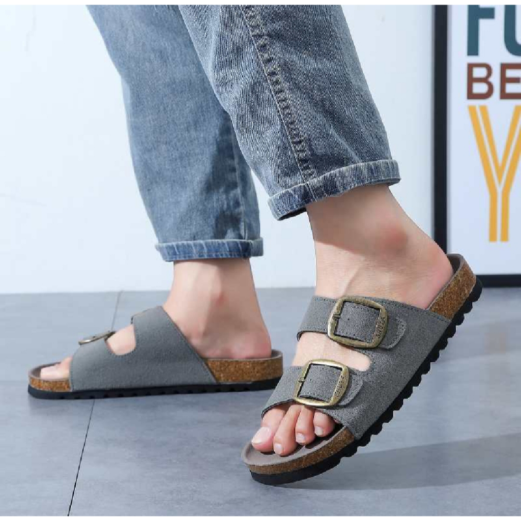 SHUTA MEN casual Sandals two strap canvas buckled slippers for men Boy ...