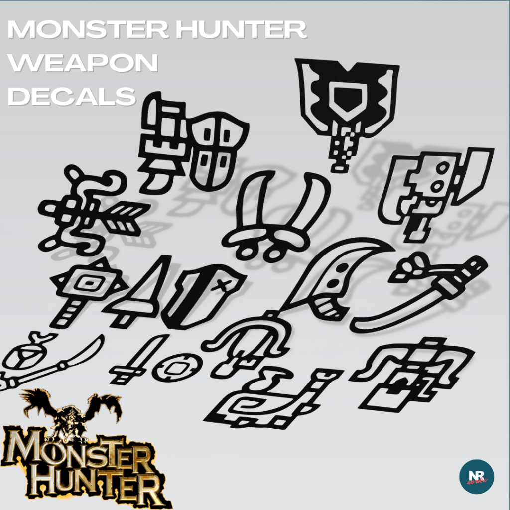 Monster Hunter Weapon Icons Logos Vinyl Decal Gaming Playstation ...