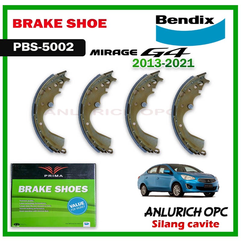 BRAKE SHOE FOR MITSUBISHI MIRAGE SEDAN G4 2013-2021 Prima Bendix ...
