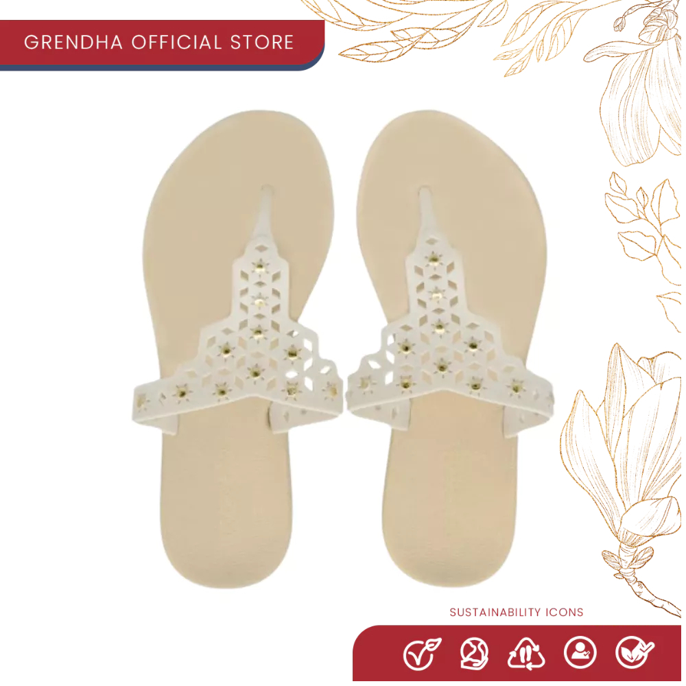 Grendha Cacau Damas Rast Ad Off White Beige Women's Sandals | Shopee ...