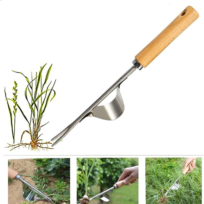 Weeds Digging Puller Stainless Steel Hand Weeder Forked Head Weeds ...