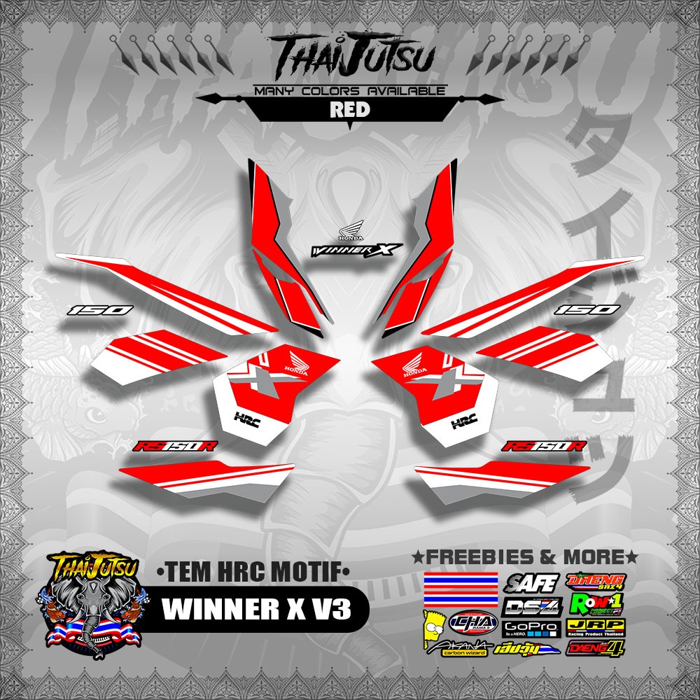 WINNER X V3 DECALS ( TEM HRC MOTIF )【ThaijutsuStickers】 | Shopee Philippines