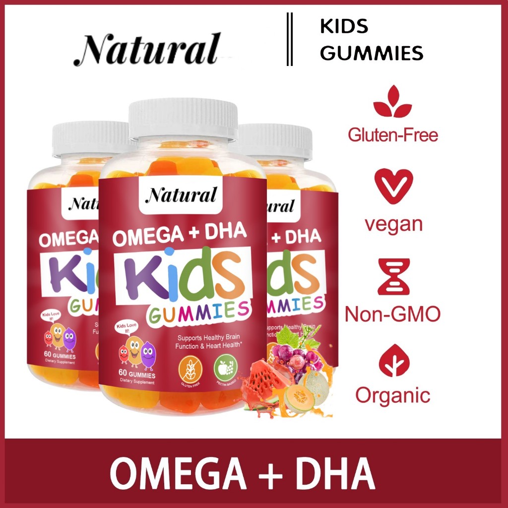Kids OMEGA DHA Gummies Vitamin C Probiotics Zinc Boosts Immune Vitamin ...