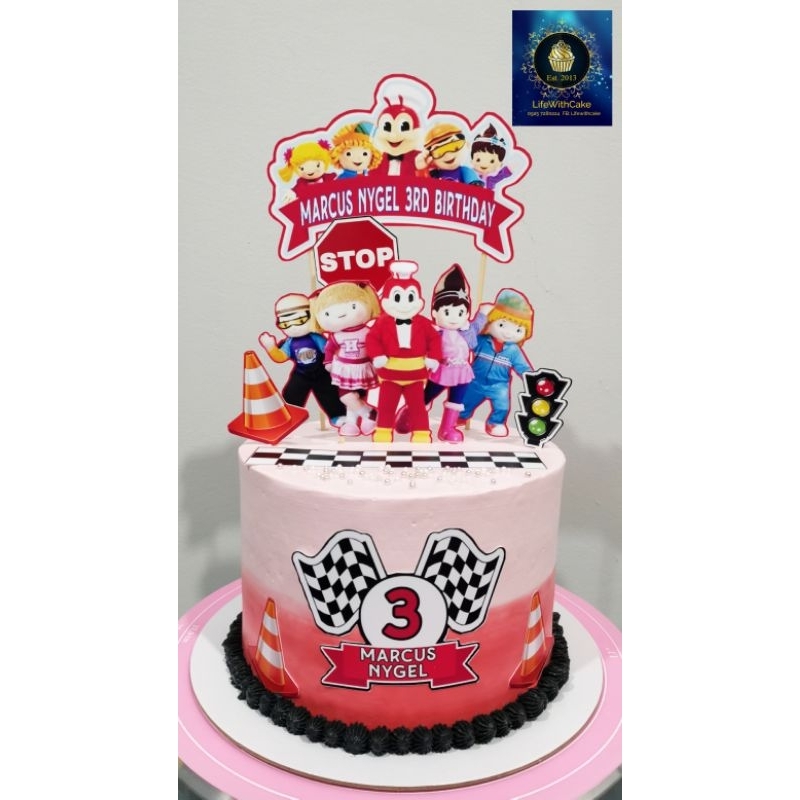 Jollibee cake topper set. Personalized with name and age. | Shopee ...