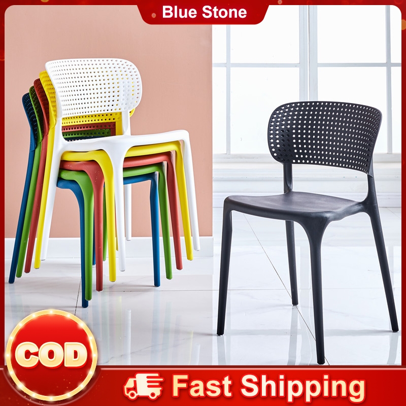 Nordic Plastic Dining Household Backrest Chairs | Shopee Philippines