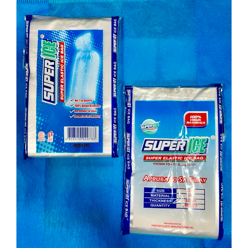 SUPER ICE 4x12 Super Elastic Ice Bag 100pcs/pack (Food-Grade) | Shopee ...