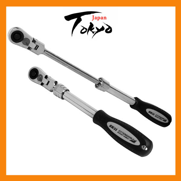SK11 Telescoping Flex Ratchet Handle, 9.5mm Insert, Total Length Adjustment in 6 Levels, SRH3CEF ...