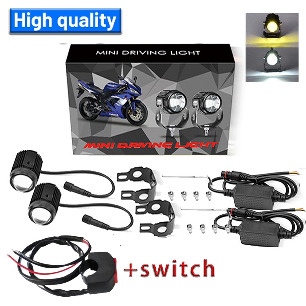 20W 1Pair Mini Driving Lights LED Light V5 White Yellow Double ...