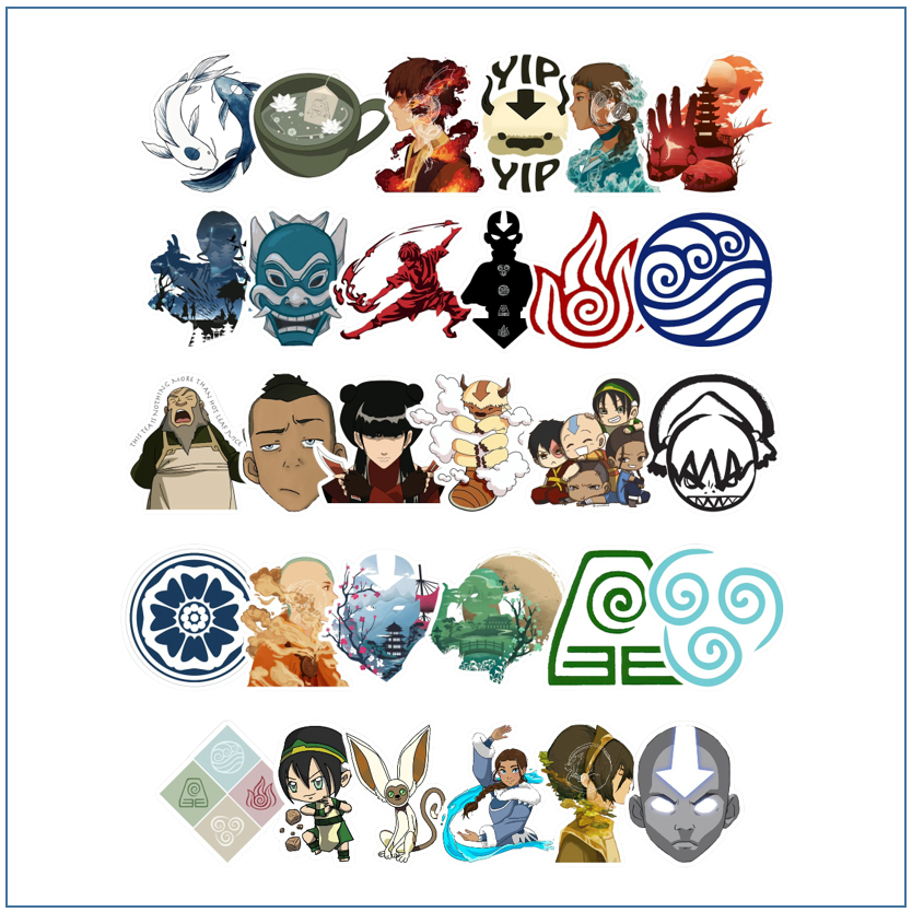 Avatar: The Last Airbender Waterproof Stickers | Laminated Laptop Phone ...