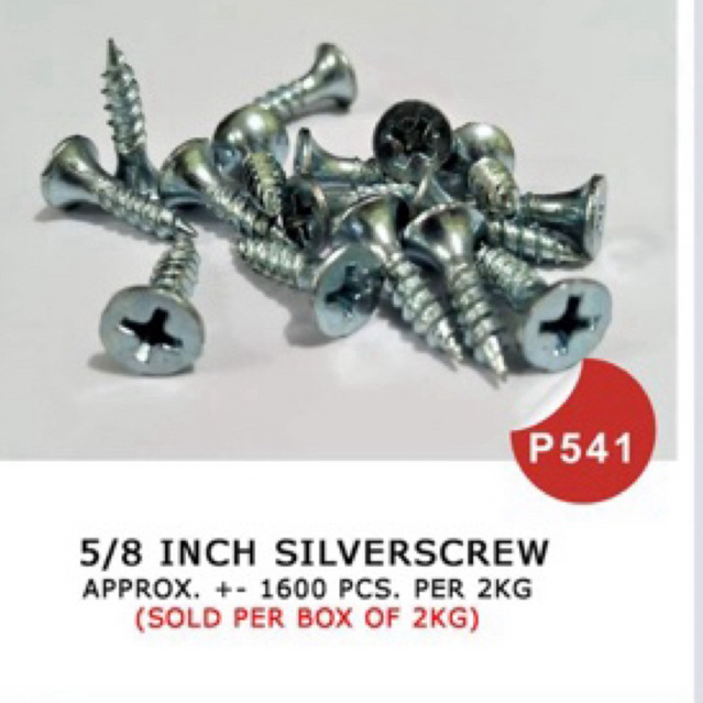 5/8" SILVER SCREW for MODULAR CABINETS 2kgs or 1,620pcs | Shopee ...