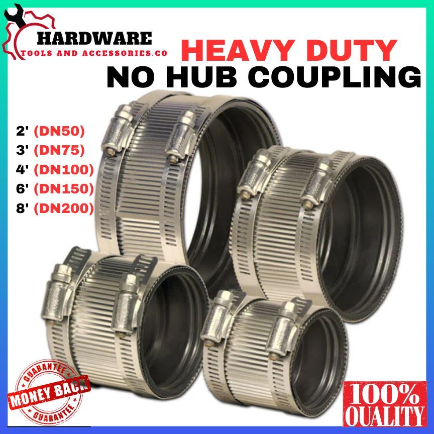 No Hub Coupling Hubless Rubber Coupling with Stainless Steel Clamp Pipe ...