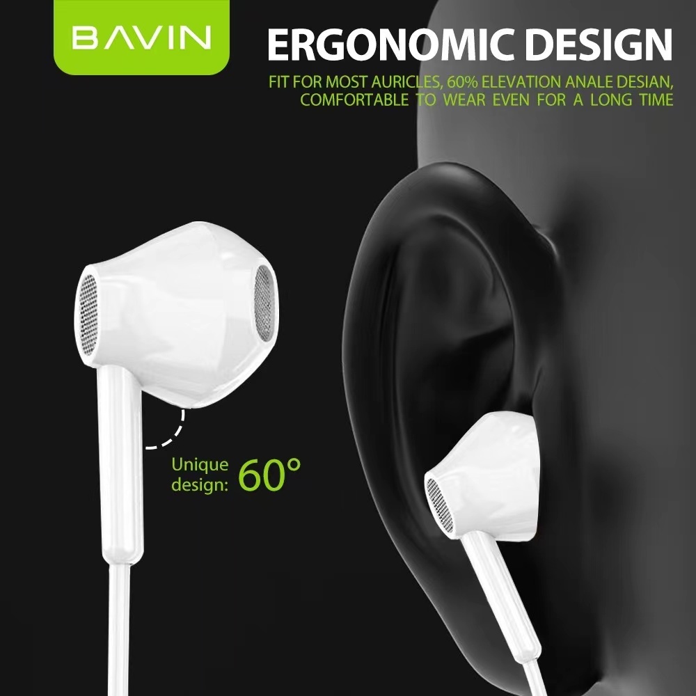 BAVIN HX855 Wired Earphones with Enhanced Audio Experience | Shopee ...