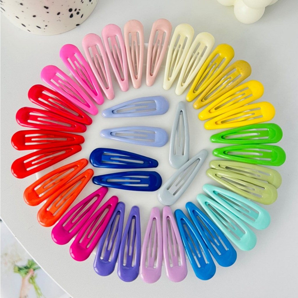 10PCS/Set 5CM Water droplets shape Colorful hairpin Hair Clip | Shopee ...