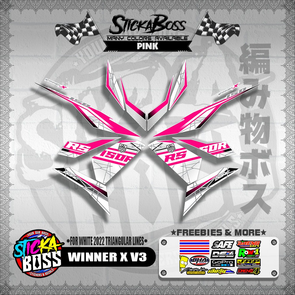 WINNER X V3 DECALS ( FOR WHITE 2022 TRIANGULAR LINES )【WITH FREEBIES ...