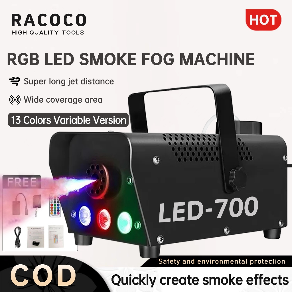 Fog Machine 700W Wireless Remote Control Stage Smoke Machine LED RGB ...