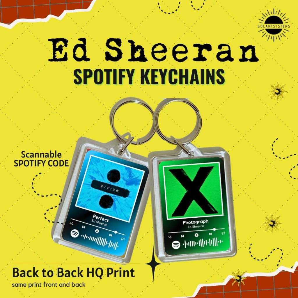 Fanmade Ed Sheeran Spotify Acrylic Keychain Minimalist Scannable code ...