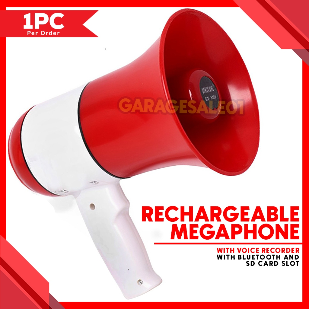 🟨Rechargeable Megaphone with Voice Recorder and USB Slot SALE🟨 | Shopee ...