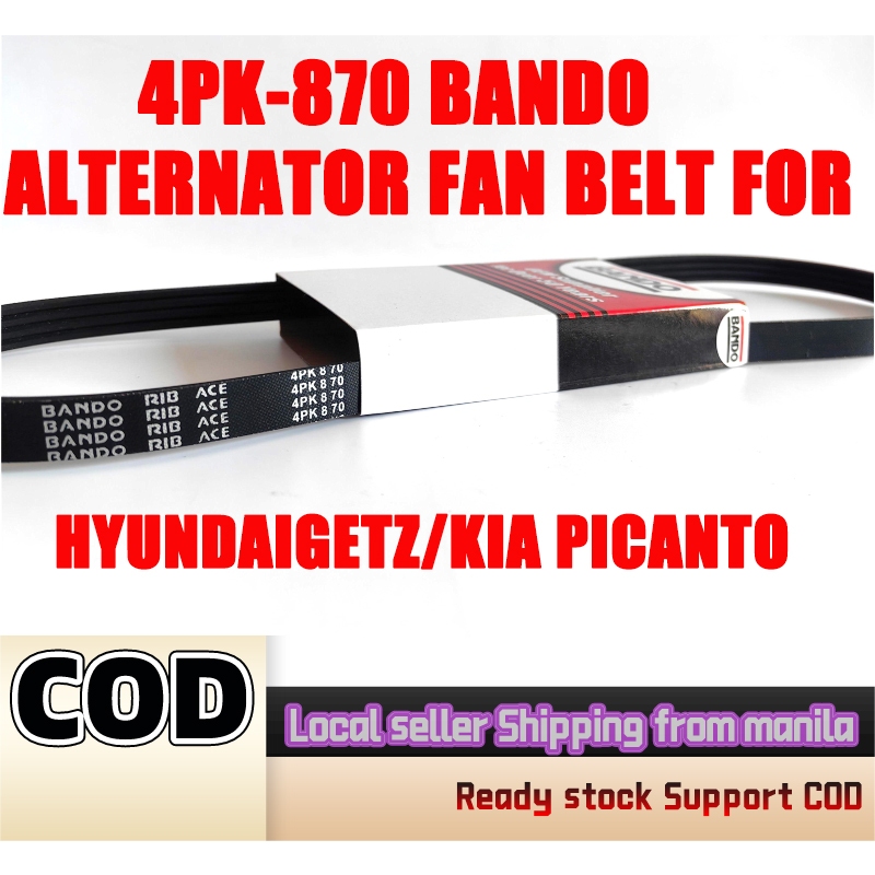 Alternator Fan Belt for Hyundai Getz/Kia Picanto 4PK-870 Bando Japan ...