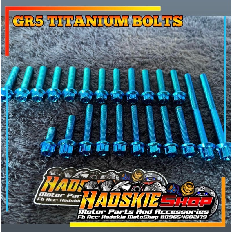 REAL TITANIUM GR5 WAVE 125/XRM 125 CRANKCASE BOLTS SET (23pcs) | Shopee ...
