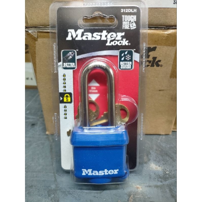 Master Lock Long Shackle All Weather Padlock with Thermoplastic Cover ...