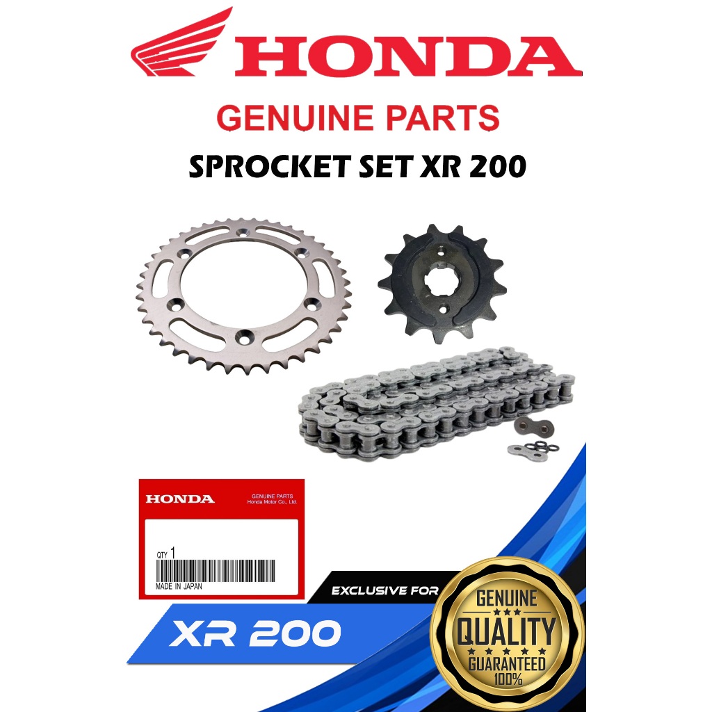 HONDA GENUINE SPROCKET AND CHAIN DRIVE FOR XR 200 ( 40540-KCN-306 / ...