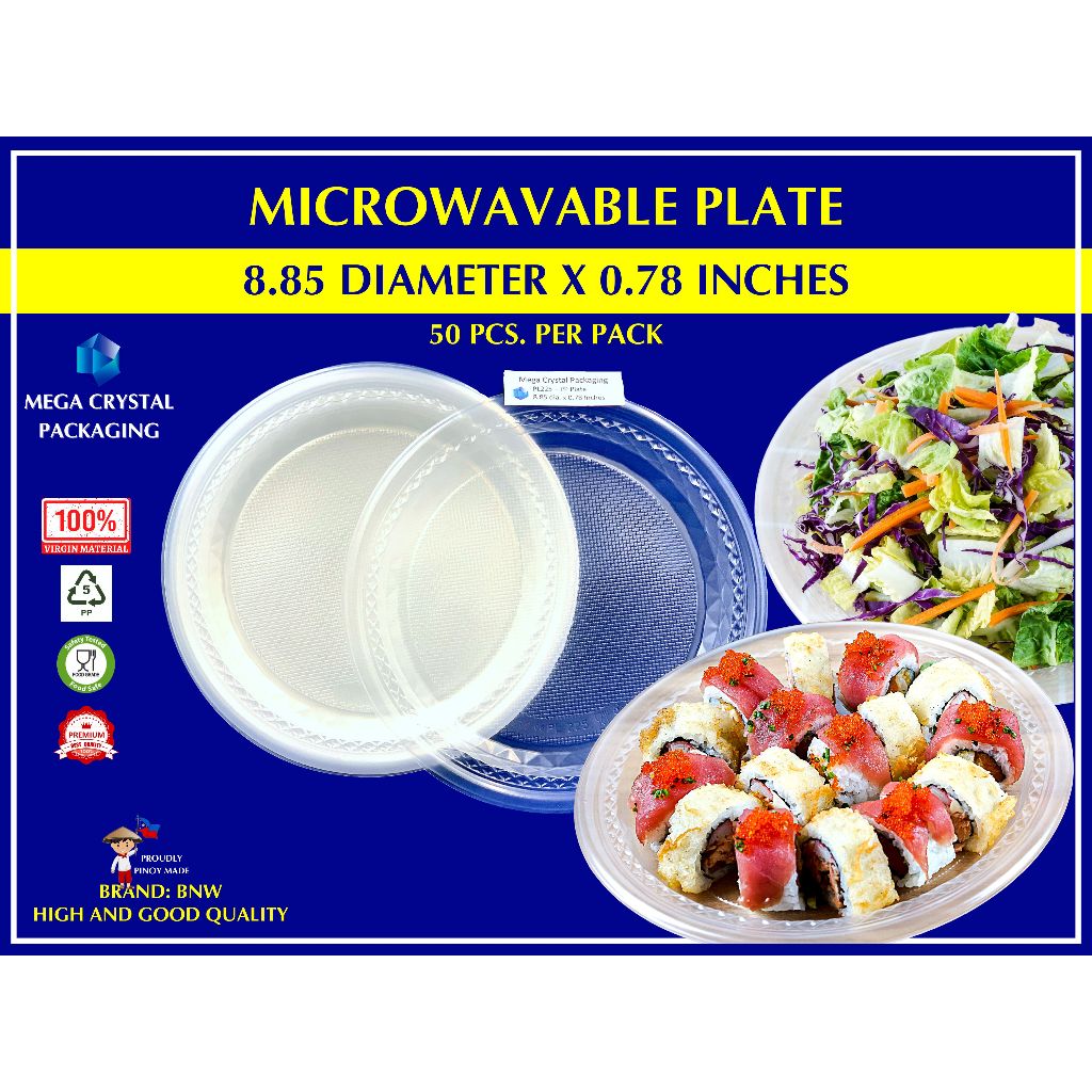 [ 50 Pcs ] Plate Microwavable Plastic 9 Inches | Shopee Philippines