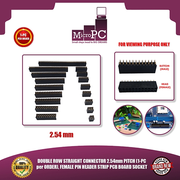 MICRO PC DOUBLE ROW STRAIGHT CONNECTOR 2.54mm PITCH(1-PC per ORDER ...