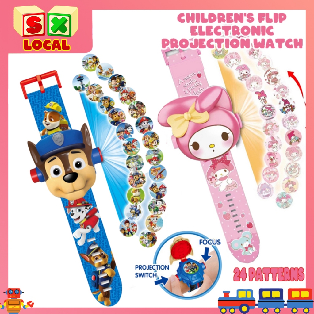 Watch For Kids Projection Watch Flippable LED Sports Watches Electronic ...