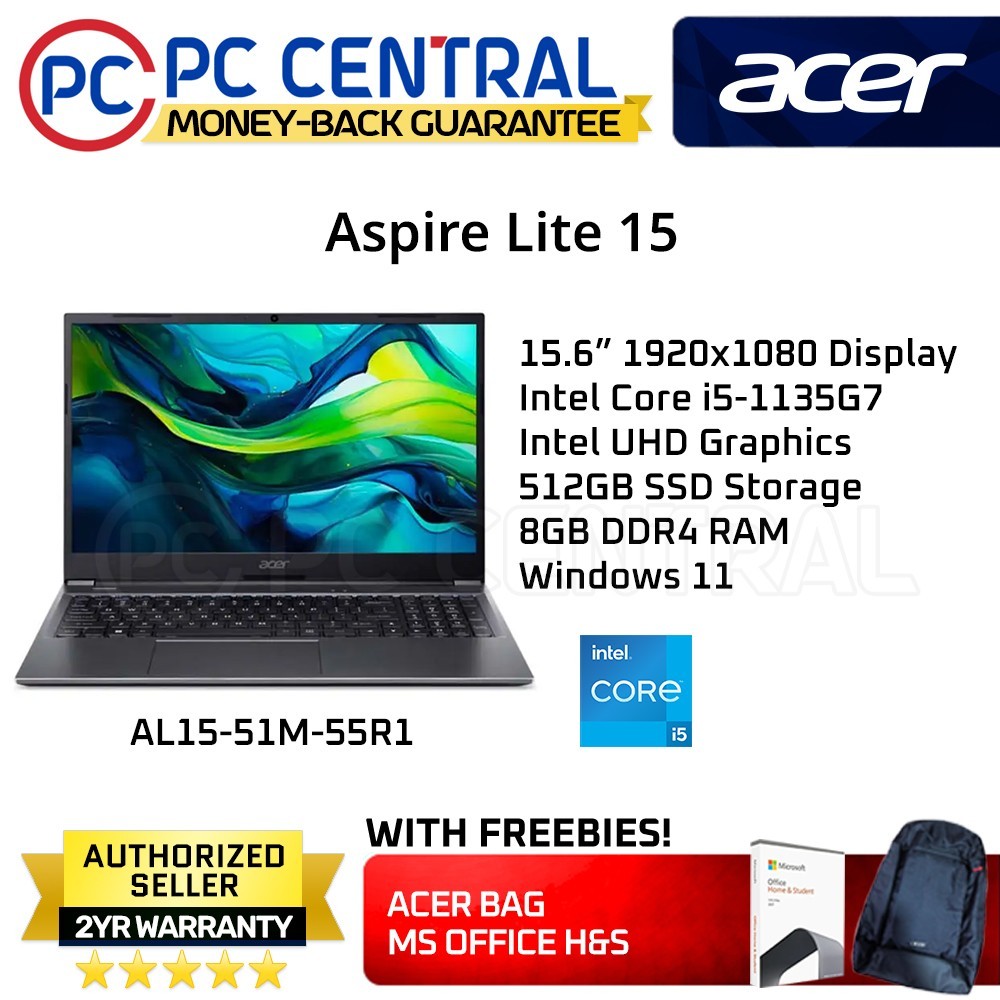 Acer Aspire Lite 15 (AL15-51M-55R1) | Intel Core i5-1135G7 | 8GB DDR4 ...