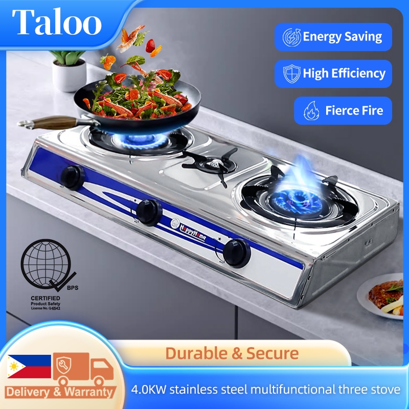 ICON Gas Stove Two Burner Gas Stove Double Standard 4.0KW Stainless ...