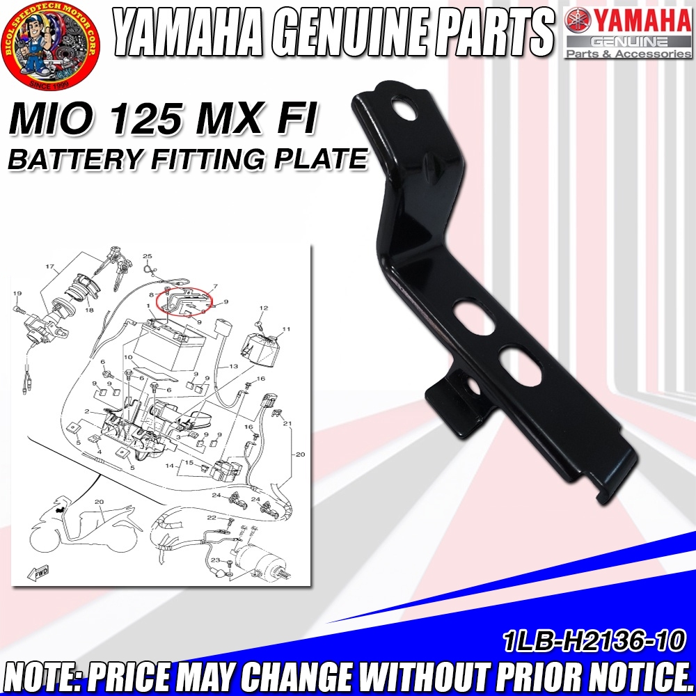 MIO 125 MX FI BATTERY FITTING PLATE (YGP) (GENUINE: 1LB-H2136-10 ...