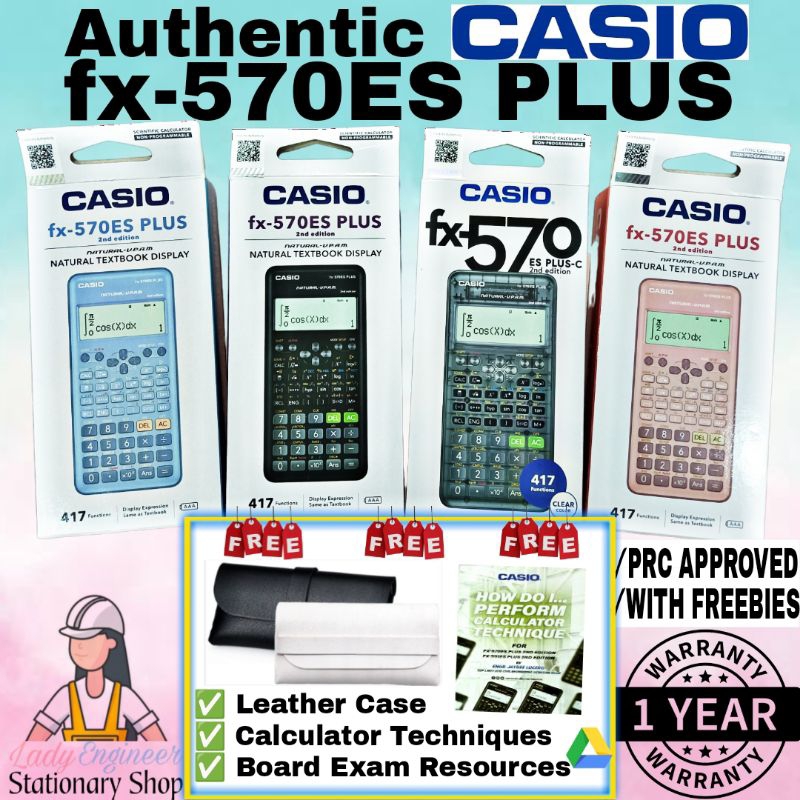 AUTHENTIC CASIO FX 570ES PLUS 2nd EDITION Scientific Calculator 570 ES PINK BLUE fx570es ...