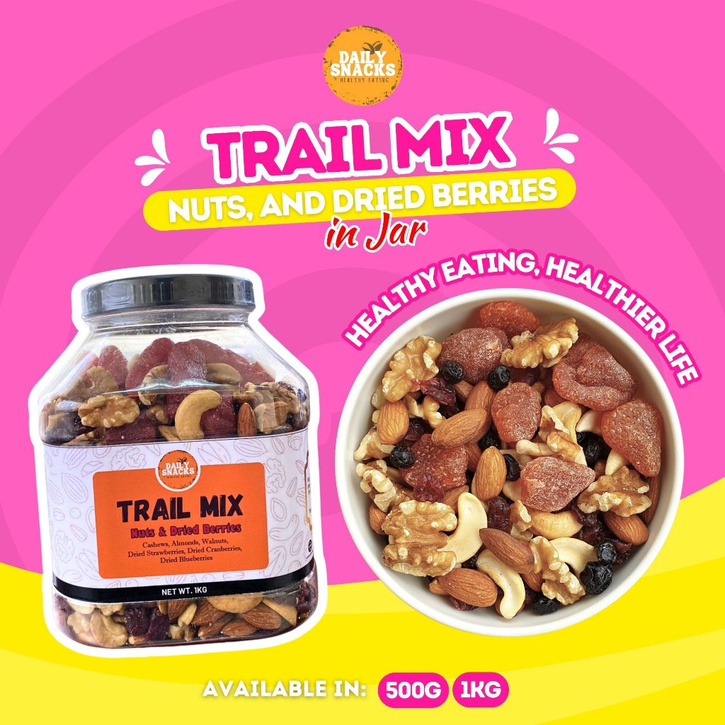 Daily Snacks Trail Mix Nuts and Dried Berries in Jar | Shopee Philippines