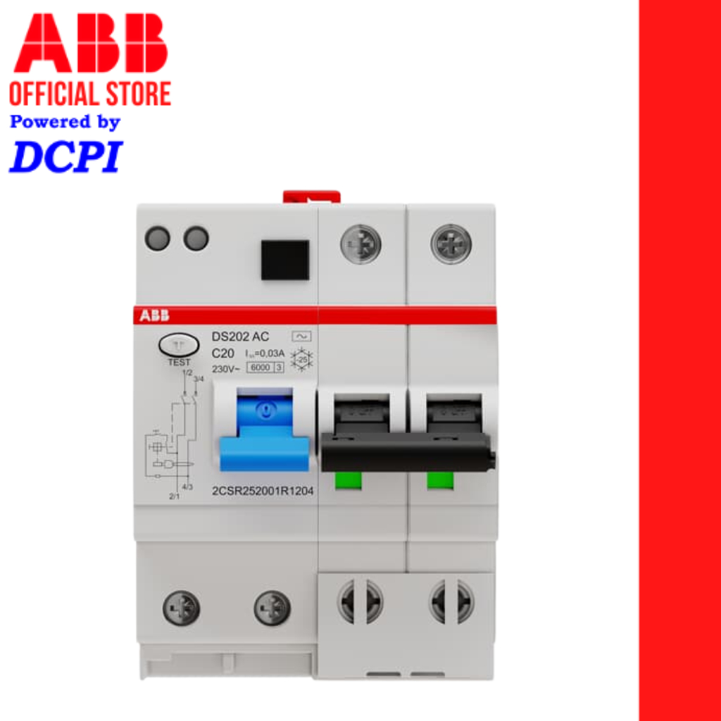 [DS202 AC-C20/0.03] ABB Residual Current Circuit Breaker with ...