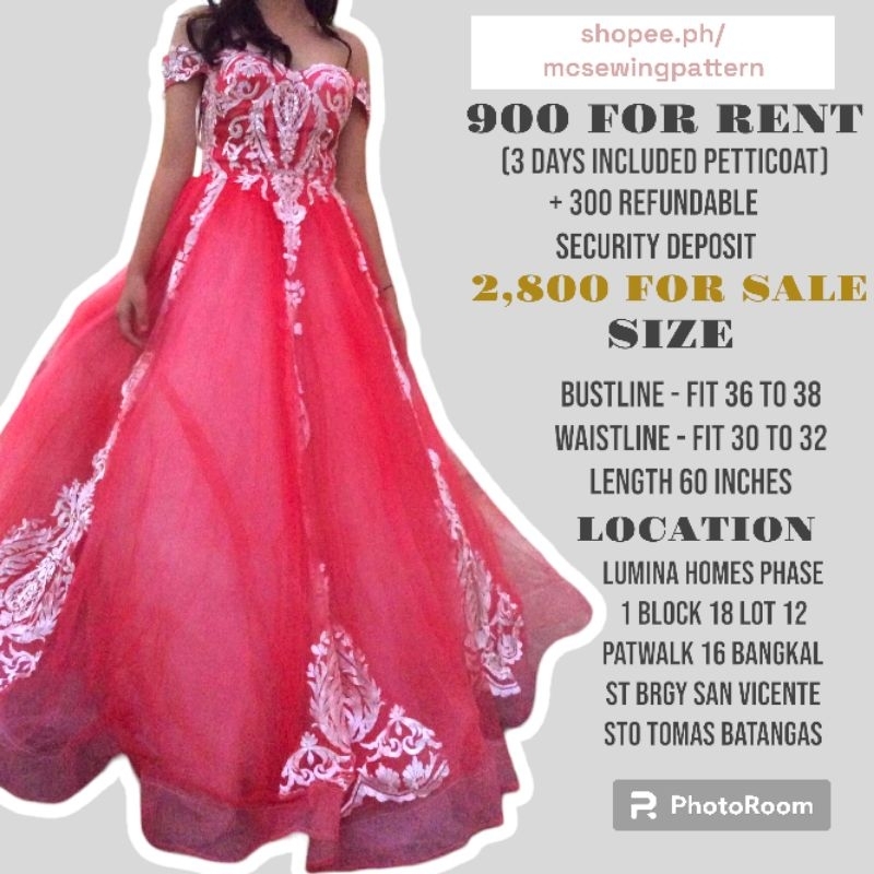 PROM BALL GOWN, DEBUT GOWN, PICTORIAL GOWN (2ND HAND) | Shopee Philippines