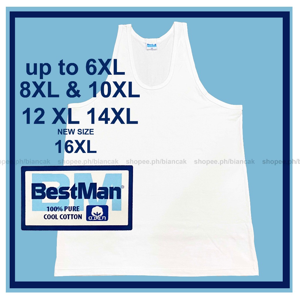 BESTMAN FILIPINO SIZE COTTON SANDO MEN WHITE TANK SLEEVELESS PLUS BIG ...