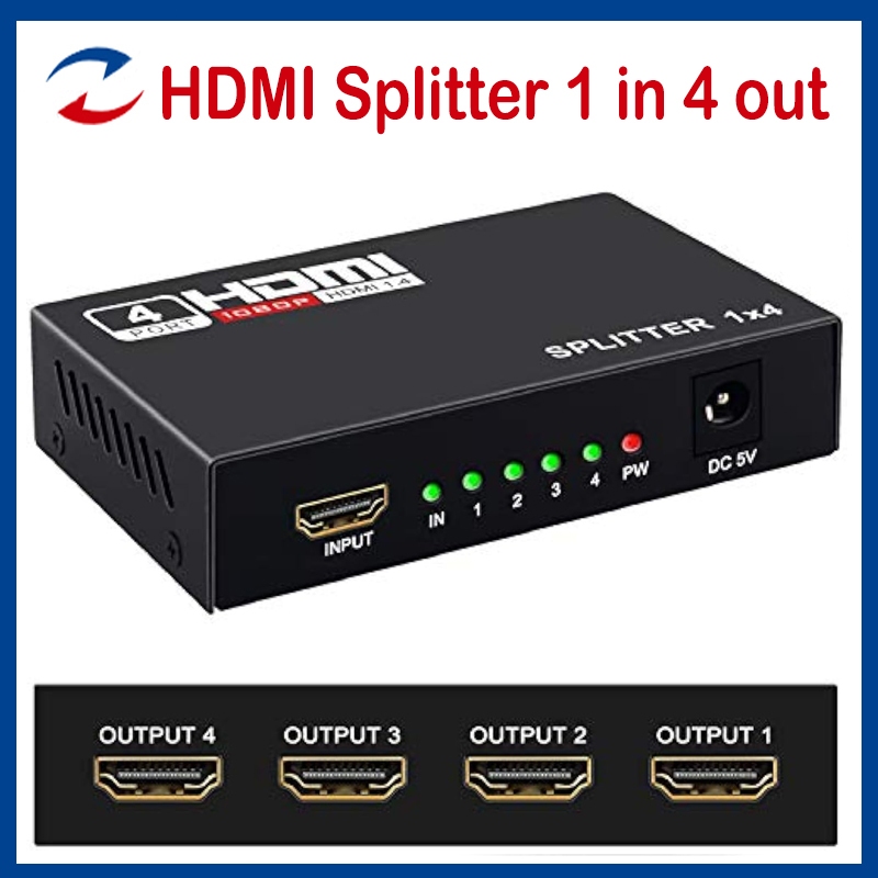 HDMI Splitter Ultra HD 4 Port HDMI Splitter 3D with Power cable for ...