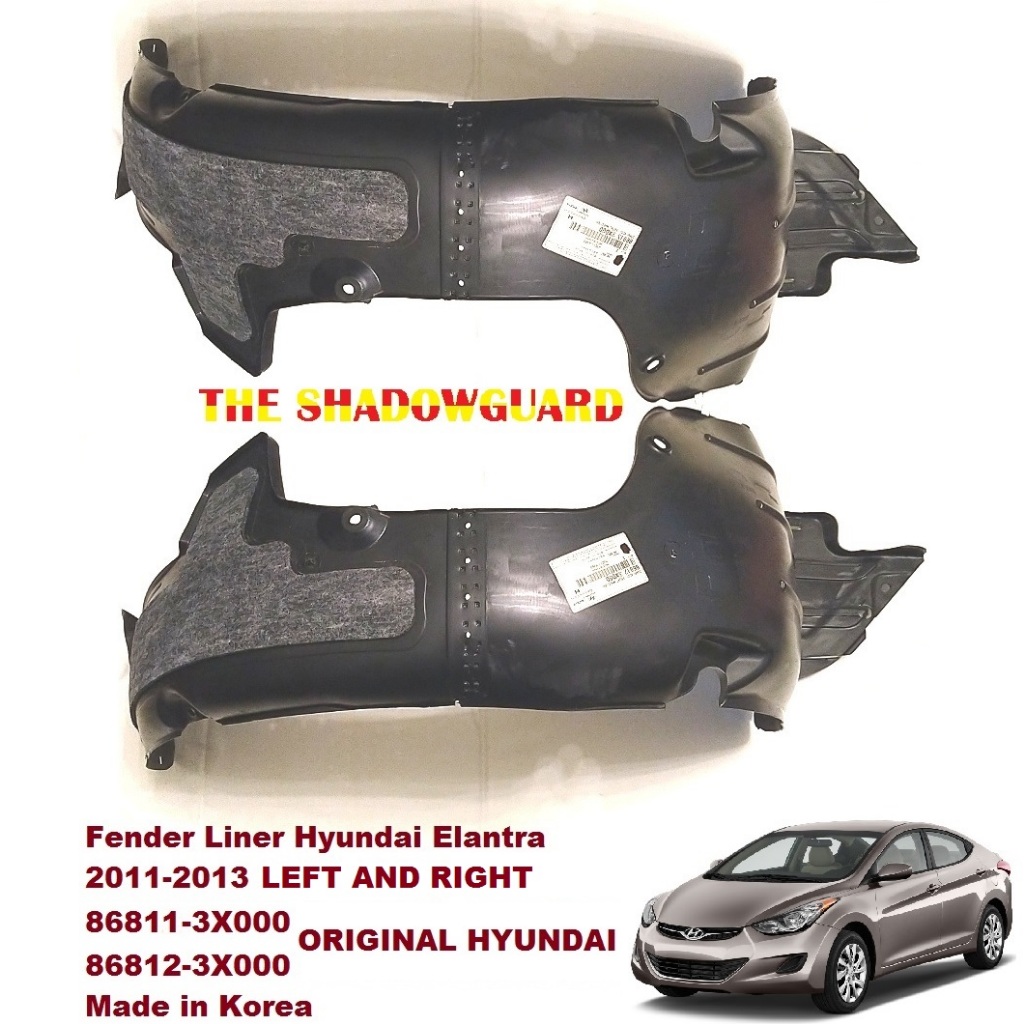 Hyundai Elantra 2011-2013 RIGHT AND LEFT SIDE Inner Fender Liner Guard ...