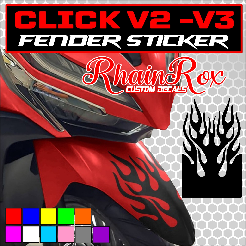 honda click v2 v3 fender sticker-universal | Shopee Philippines