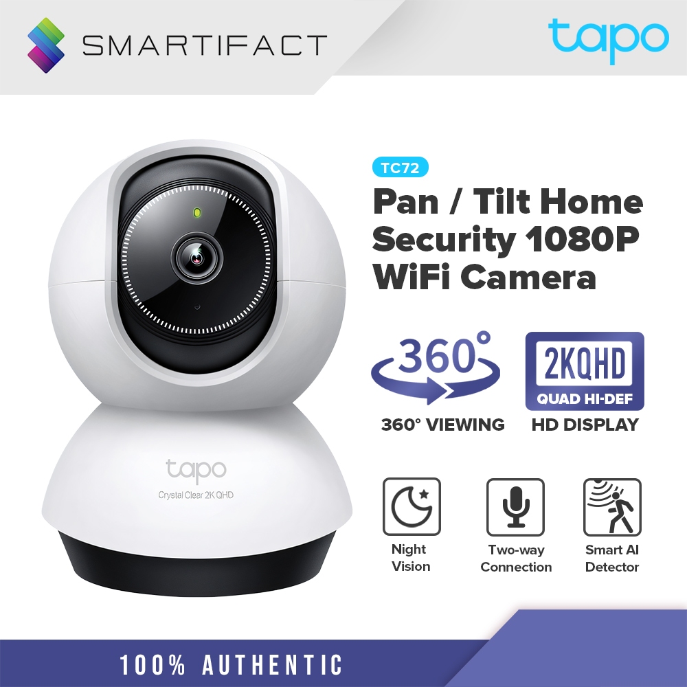 TP-Link Tapo TC72 2K 4MP QHD 1440p Pan/Tilt AI Home Wi-Fi Security ...